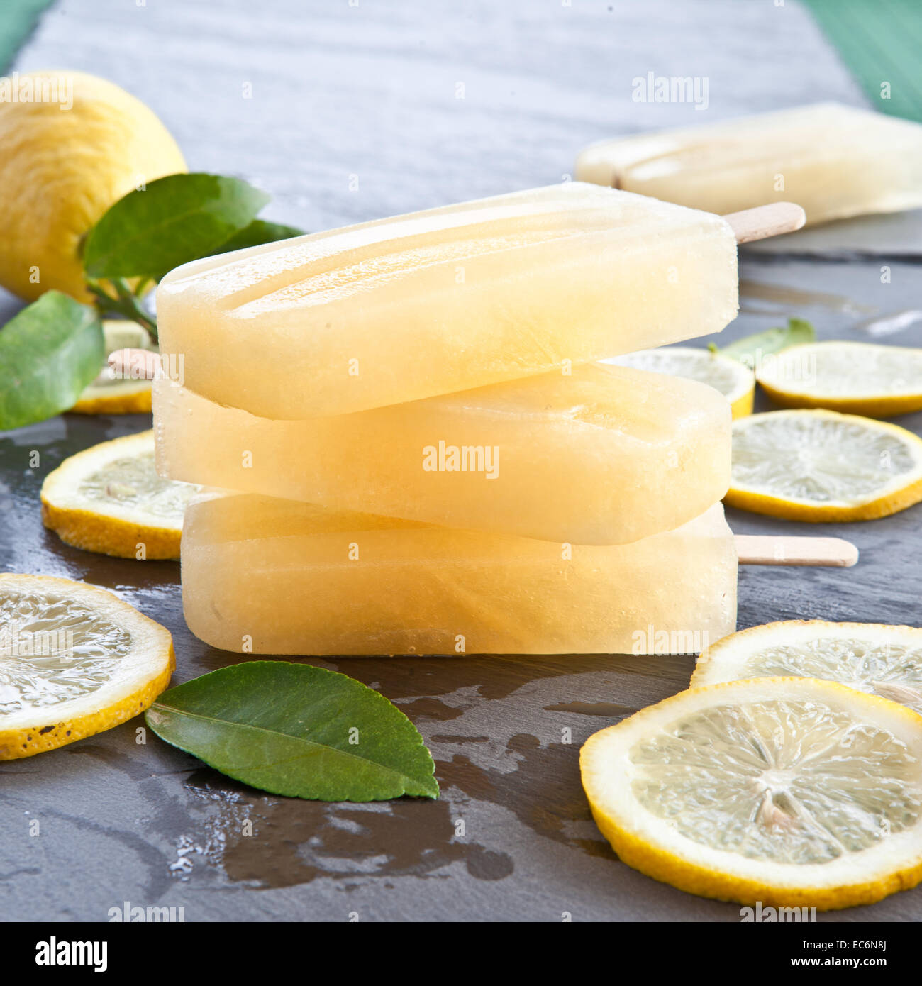 Homemade lemon popsicles Stock Photo - Alamy