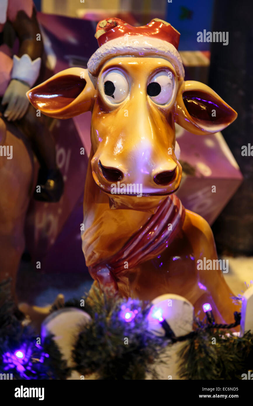Fairground festive reindeer character with lights Stock Photo - Alamy