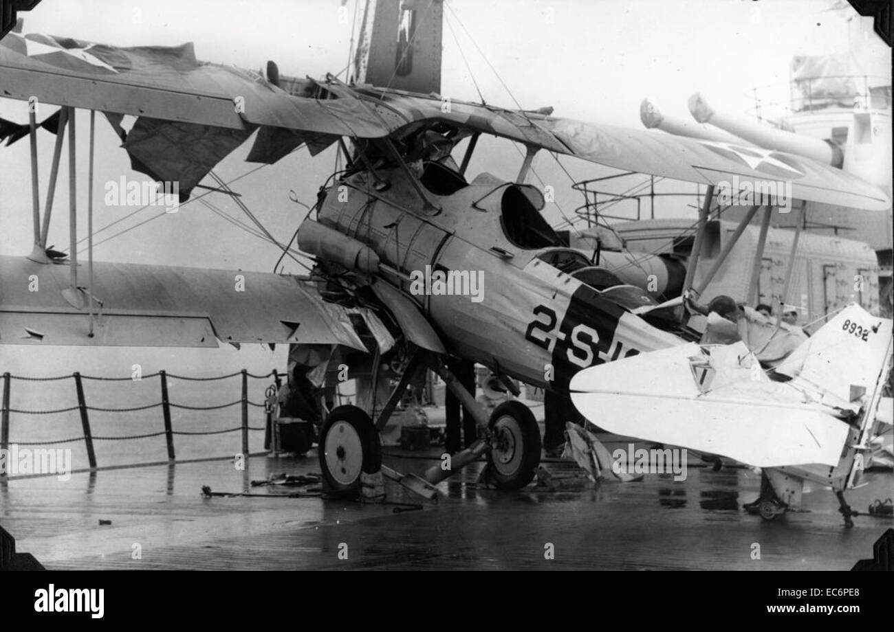 This image features the Vought O2U-2, a reconnaissance biplane used by ...