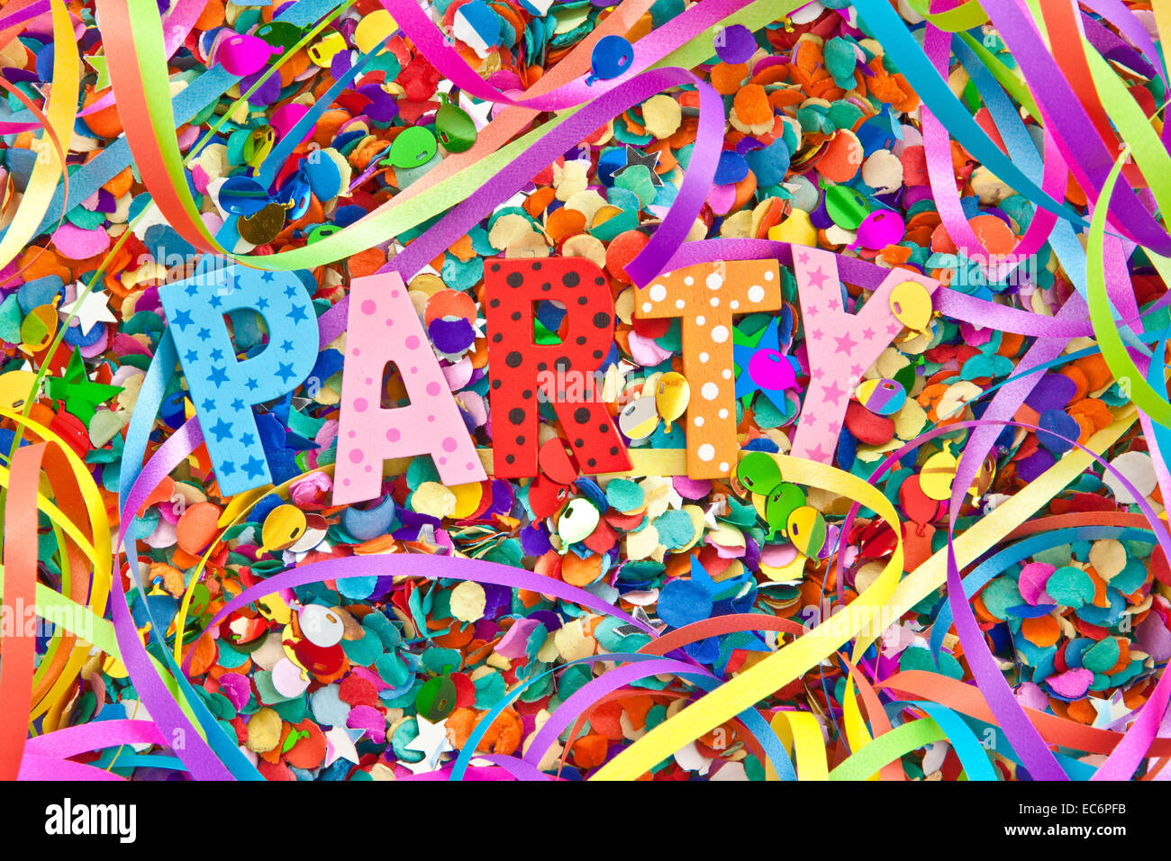 Party on Confetti Stock Photo - Alamy