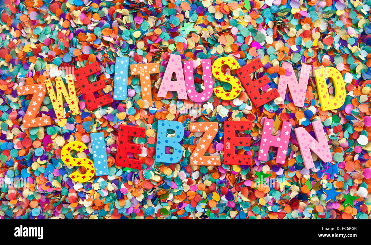 2017 in colorful characters Stock Photo - Alamy