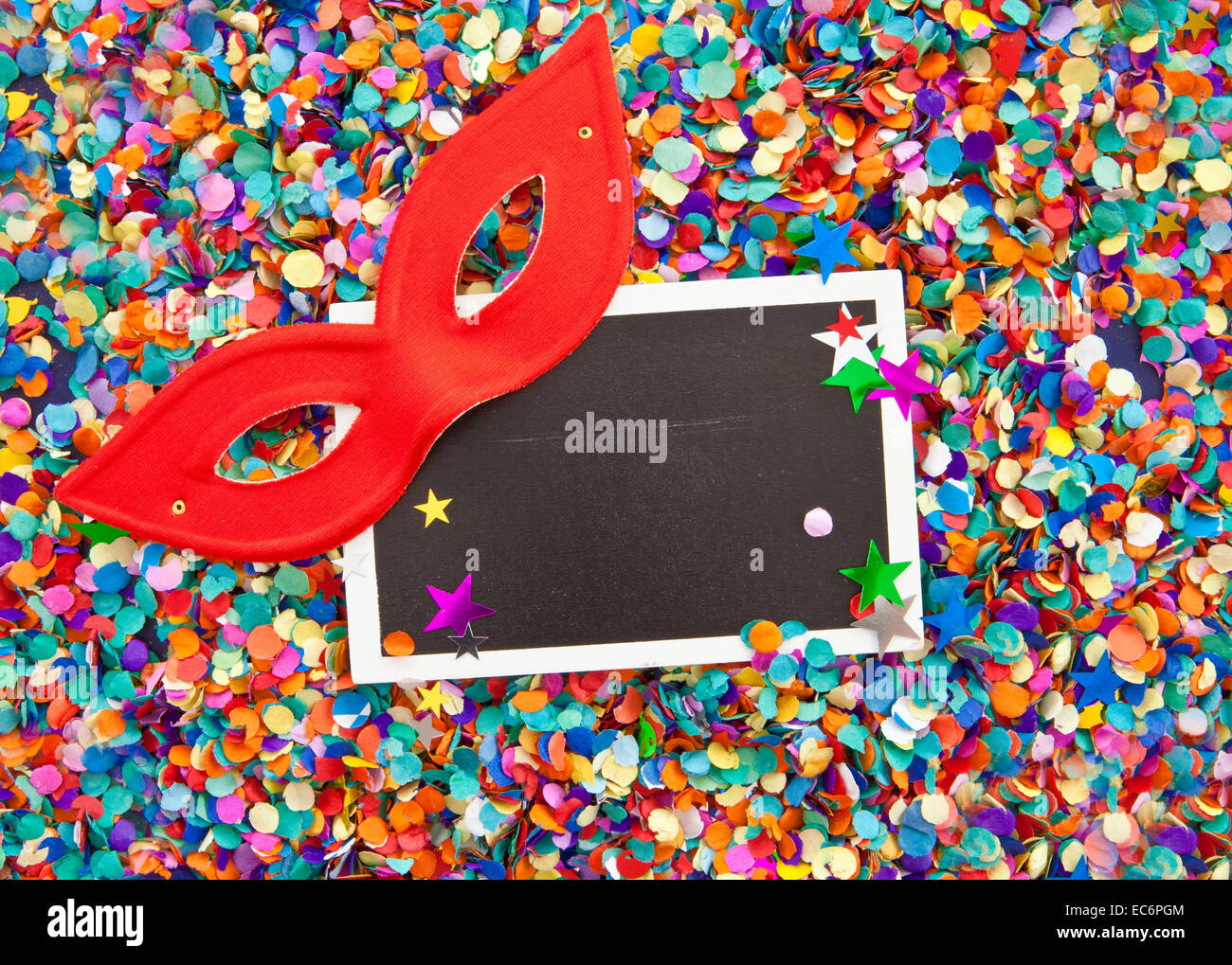 Chalkboard on confetti Stock Photo - Alamy