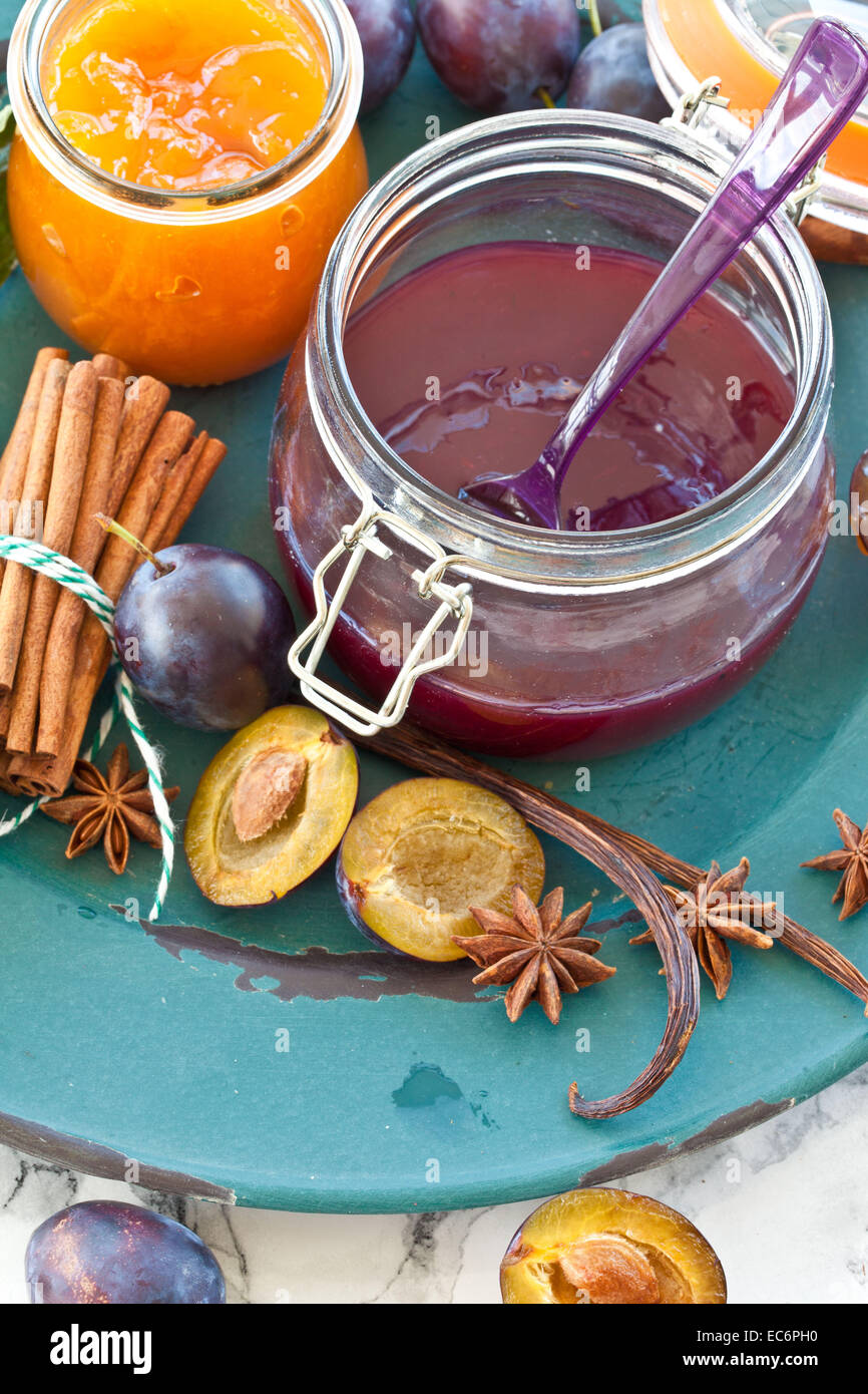 Homemade preserves and jams Stock Photo - Alamy
