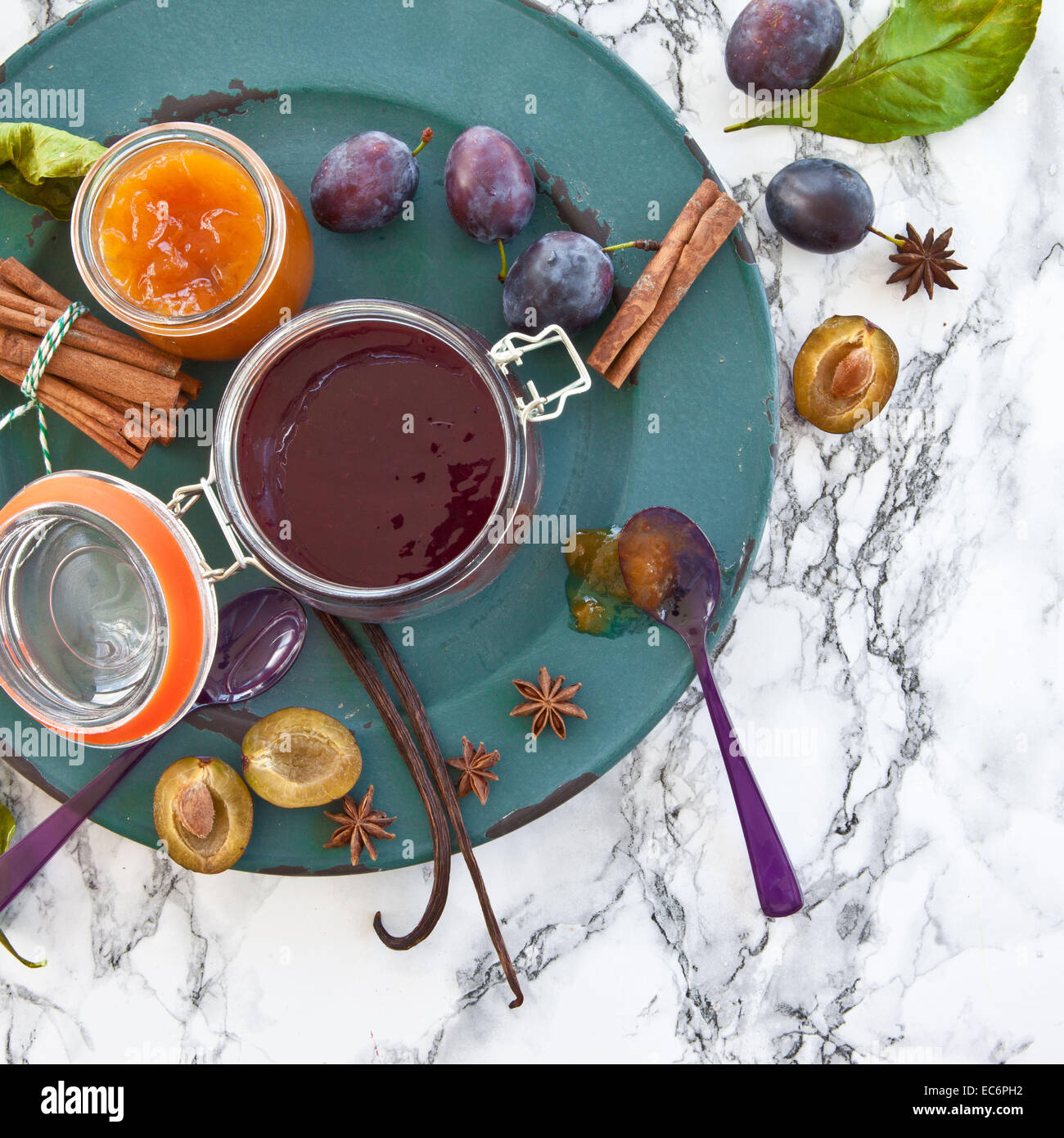 Homemade preserves and jams Stock Photo - Alamy