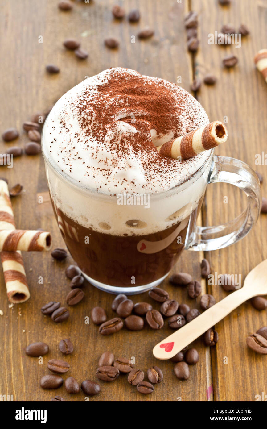 Coffee with whipped cream Stock Photo - Alamy