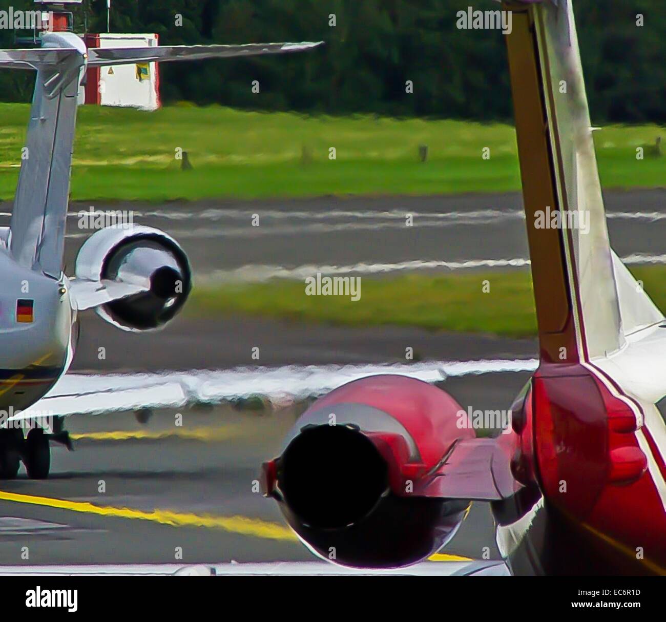 Aircraft on the way to the runway Stock Photo - Alamy
