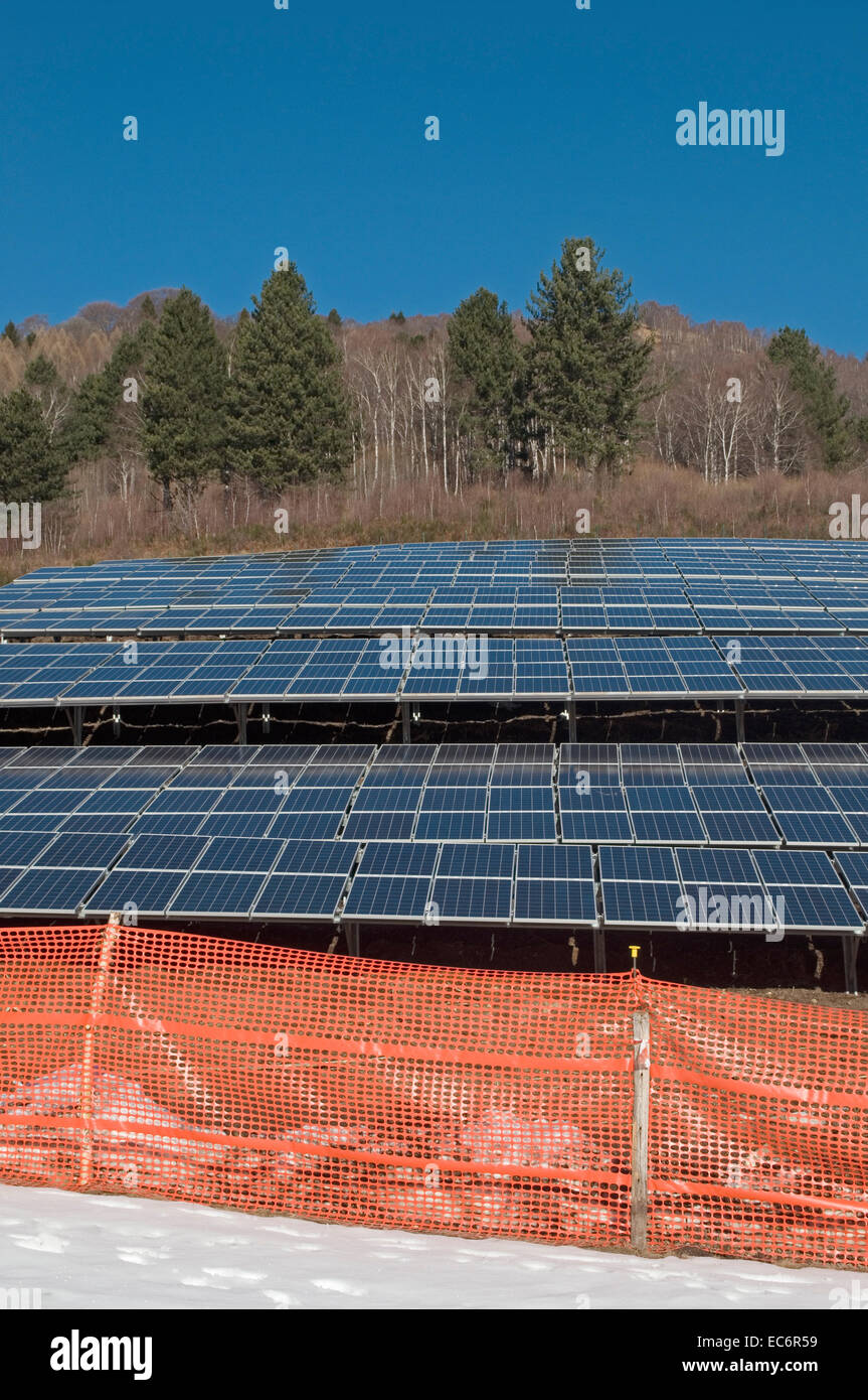 construction new photovoltaic solar energy array system pian del tivano ...