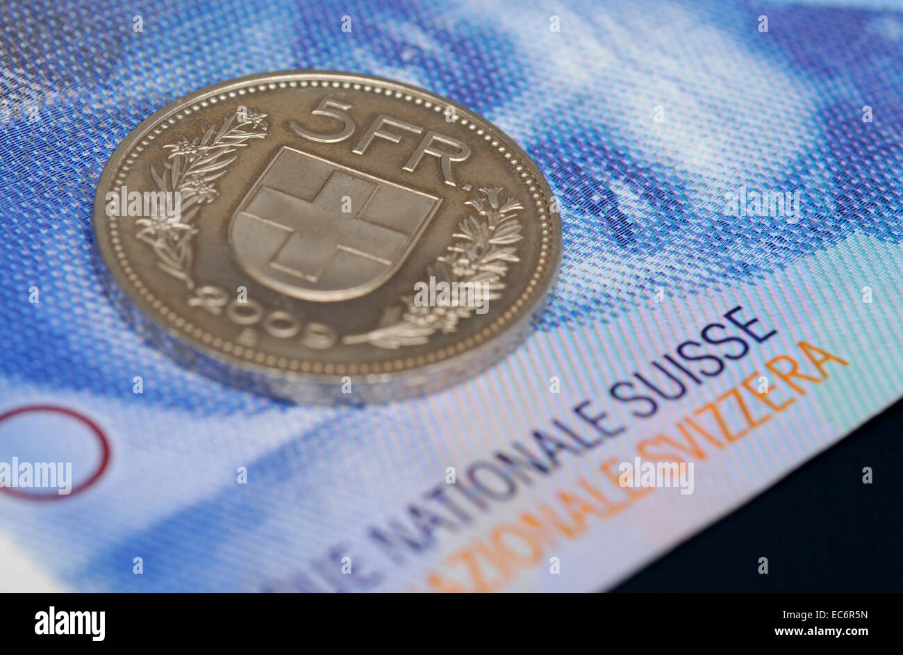 Swiss Francs close up Stock Photo - Alamy