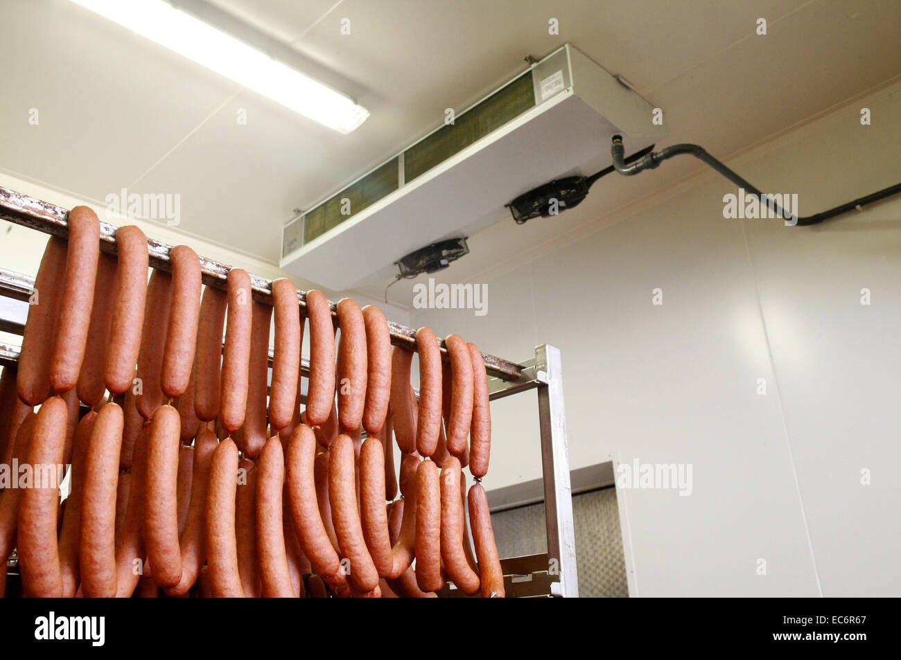 sausages in a cold room Stock Photo - Alamy