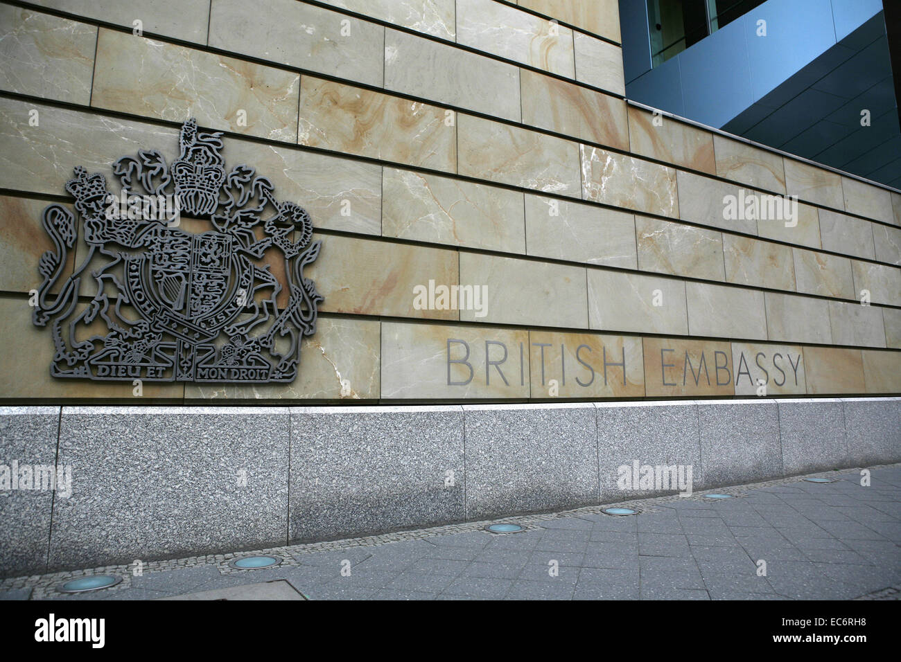 crest and logo amp 39 british embassy amp 39 on the facade of the ...