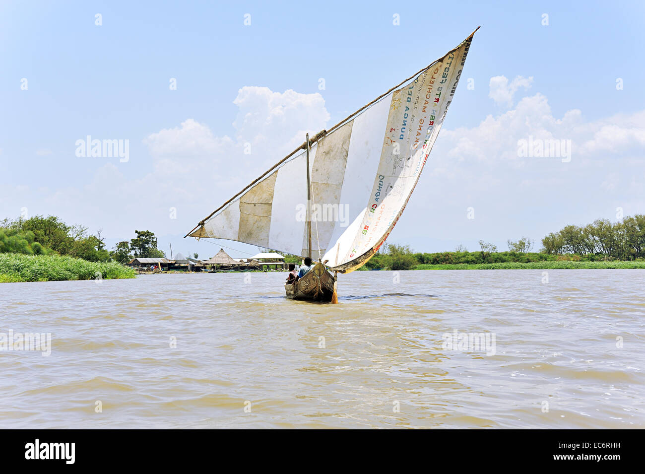 Typical fisherboat at Lake Victoria, Kenya Stock Photo - Alamy