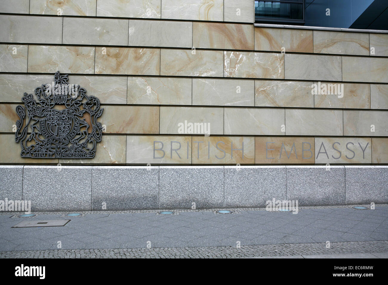 crest and logo amp 39 british embassy amp 39 on the facade of the ...
