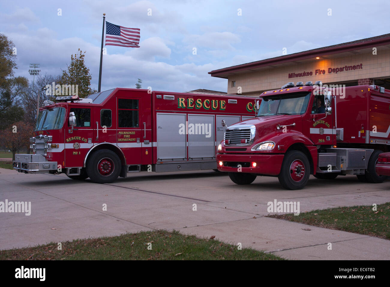 Milwaukee Fire Department Rescue Company No. 1 firehouse Stock Photo ...