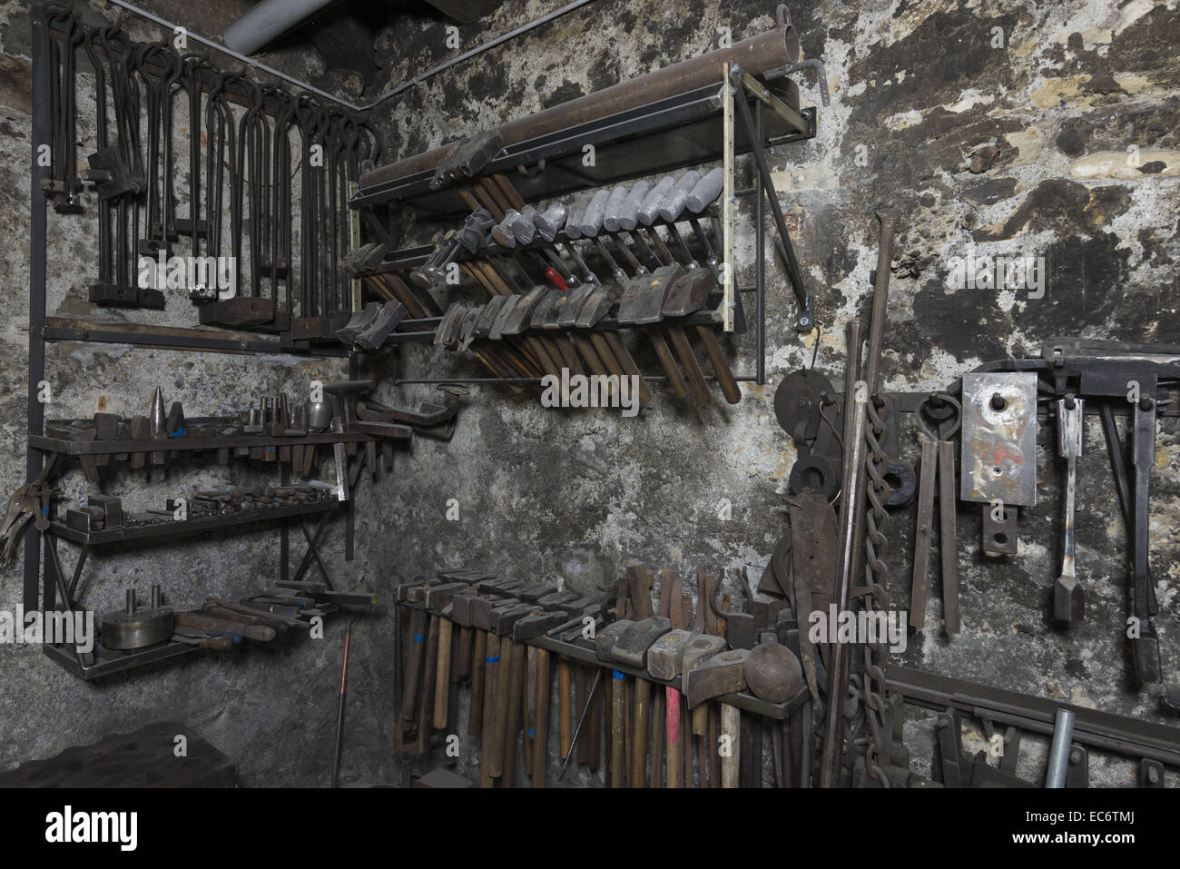 typical tools at the blacksmiths Stock Photo - Alamy