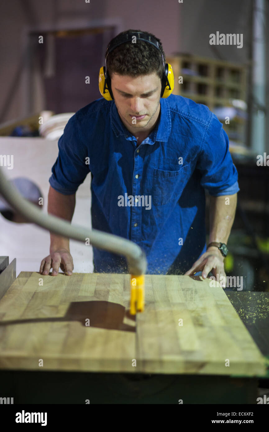 Image of a carpenter at work. London, England. July 2014 Stock Photo ...