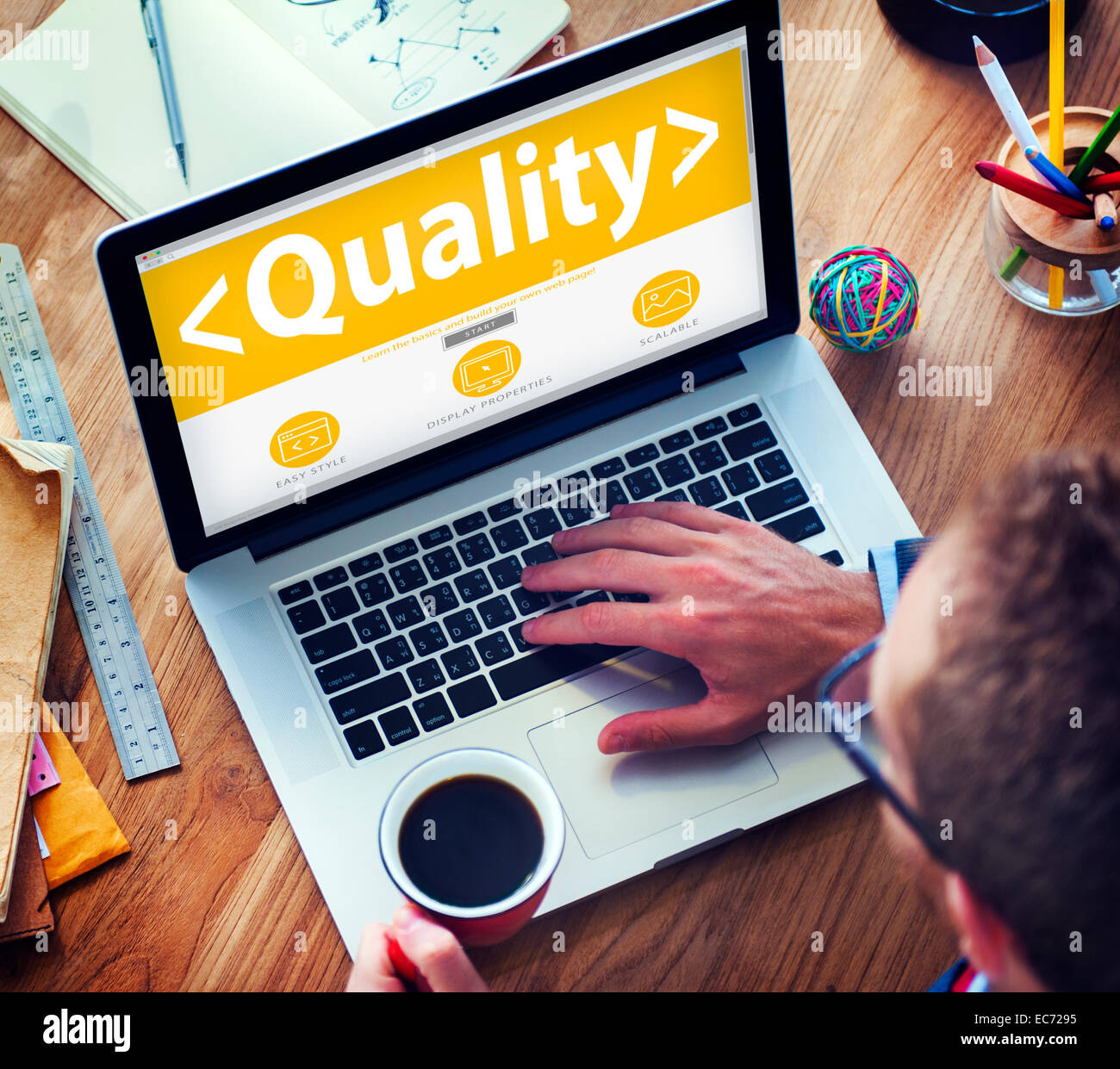 Digital Online Effective Quality Office Working Concept Stock Photo - Alamy