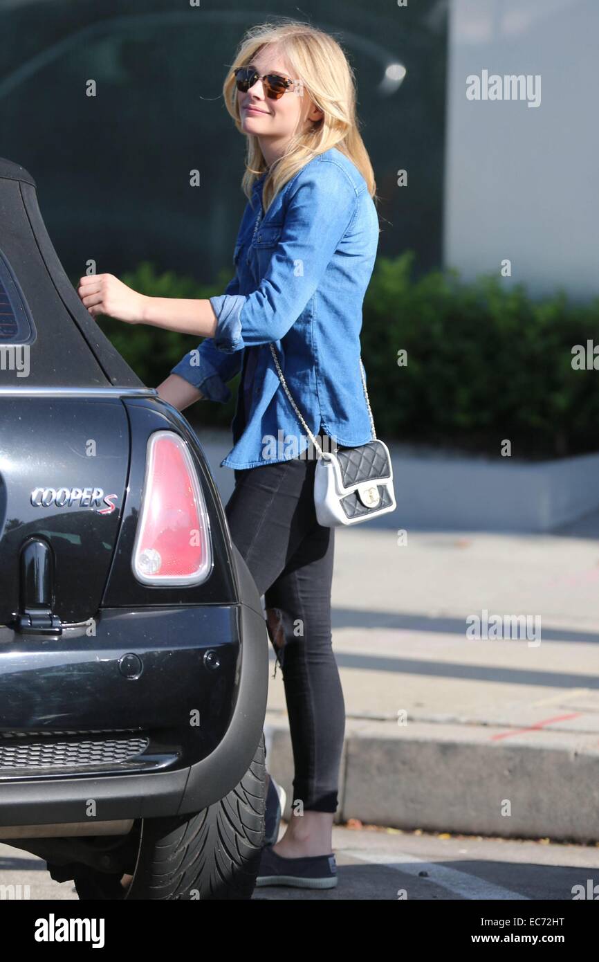 Chloe Moretz gets into her Mini-Cooper Featuring: Chloe Moretz Where ...