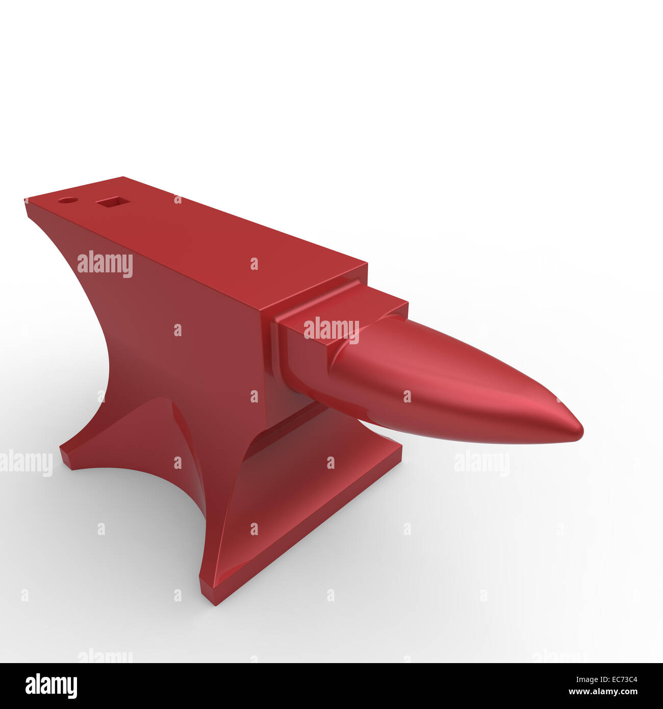 blacksmith's red cast iron anvil on a white background Stock Photo - Alamy