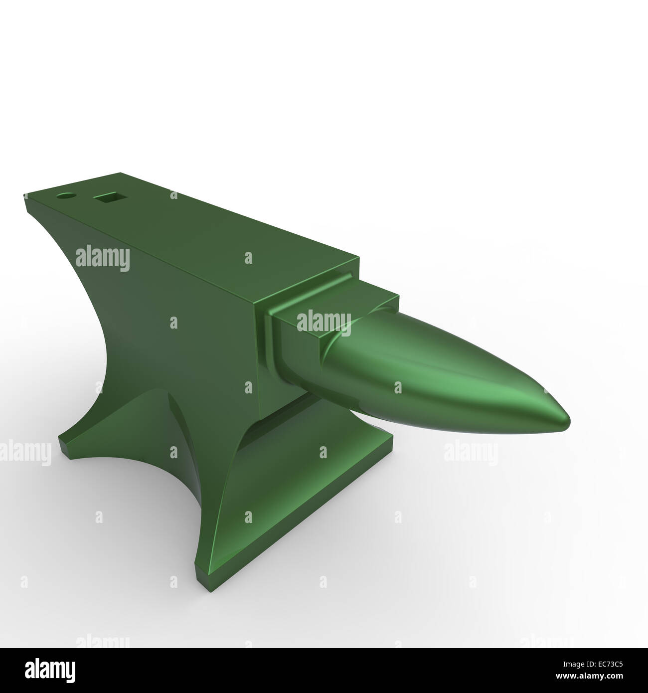 blacksmith's dark green cast iron anvil on a white background Stock ...