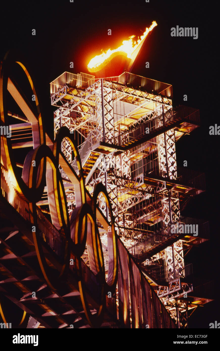 Olympic rings olympic flame in hi-res stock photography and images - Alamy