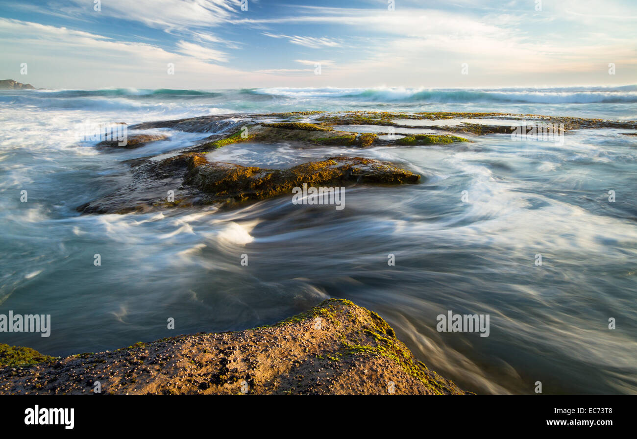 Peaceful Ocean Waves at Johanna Beach, Victoria, Australia Stock Photo ...