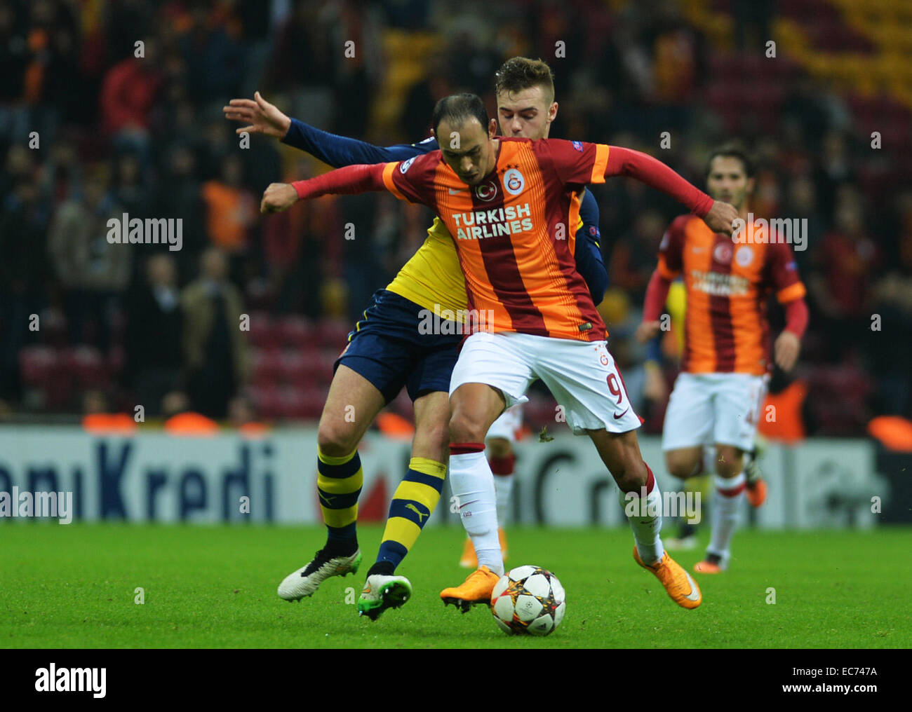 Istanbul, Turkey. 9th Dec, 2014. Galatasaray's Umut Bulut vies for the ...