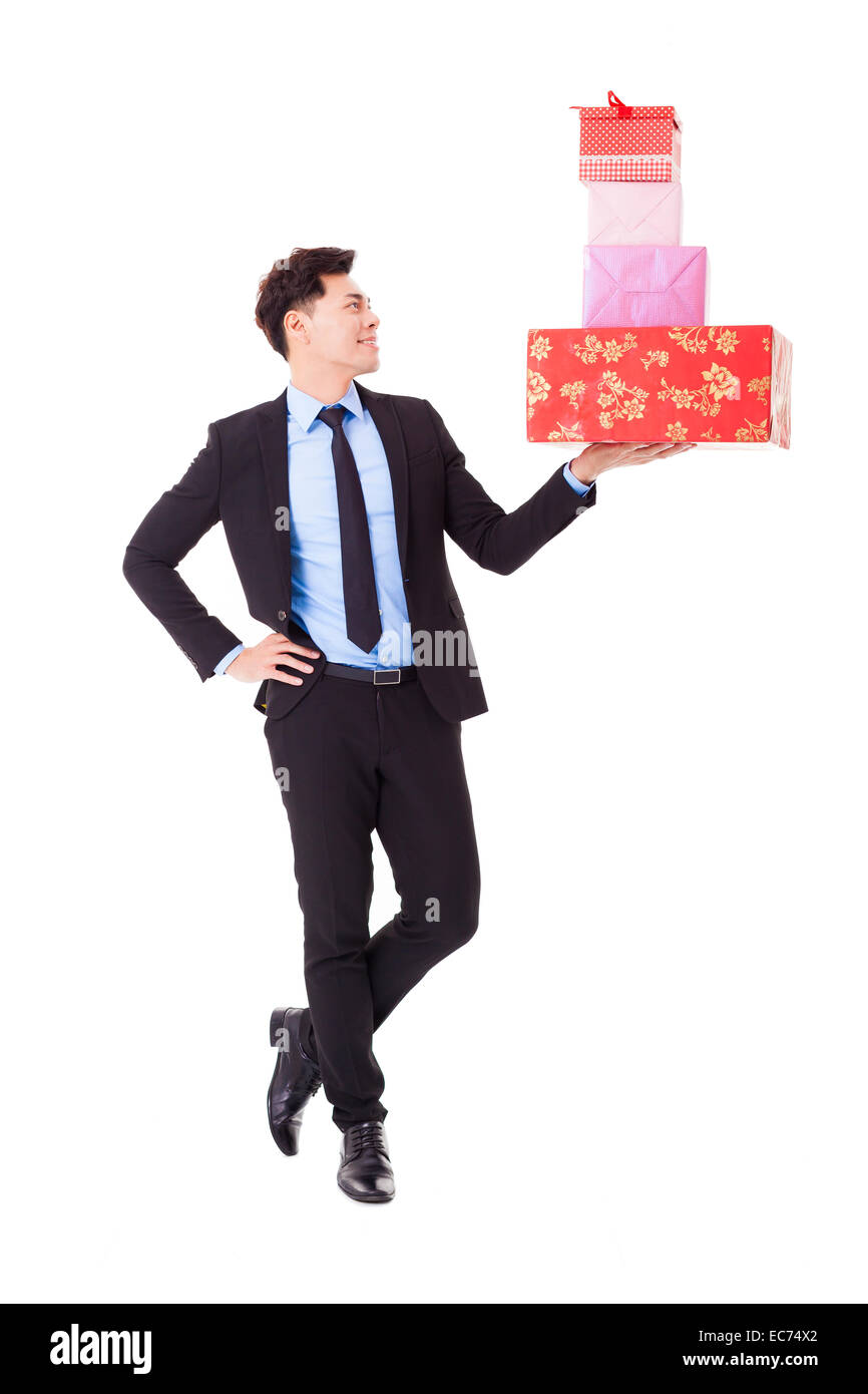 Happy shop man shopping Cut Out Stock Images & Pictures - Alamy