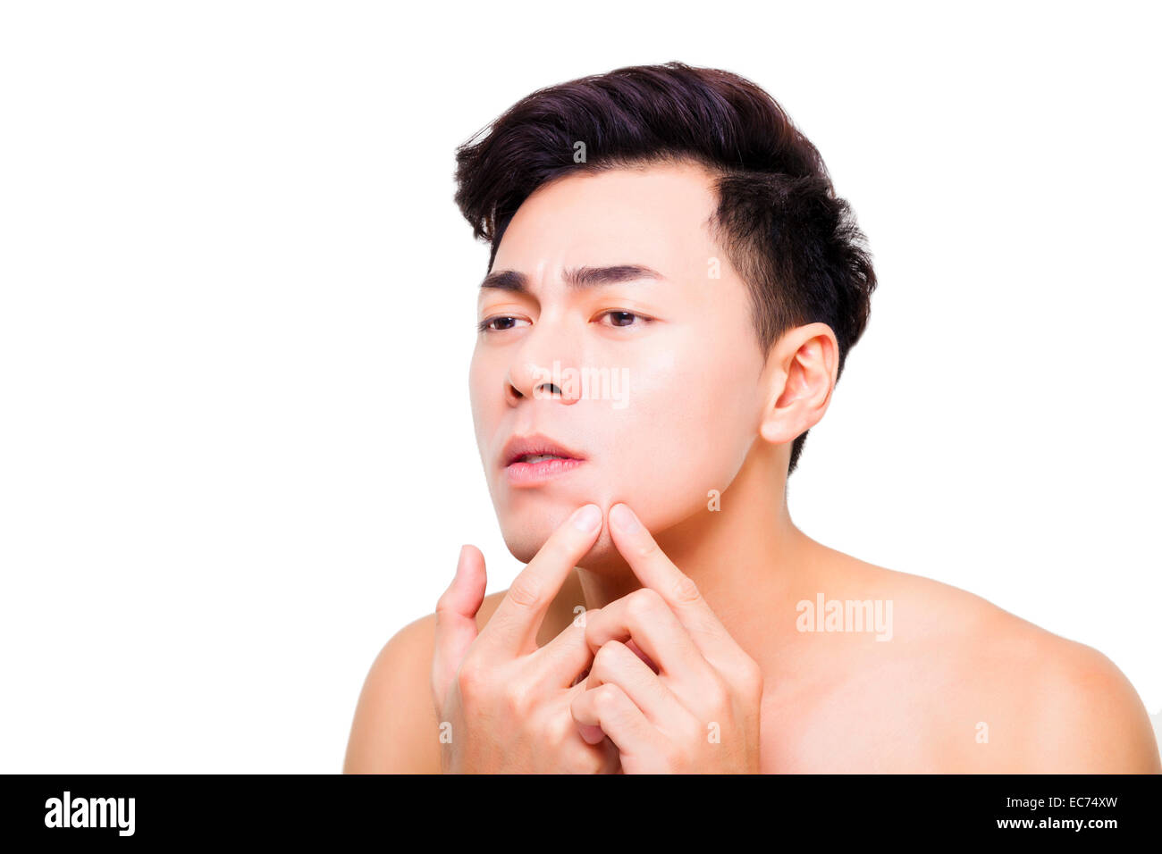 Squeezing acne hi-res stock photography and images - Alamy