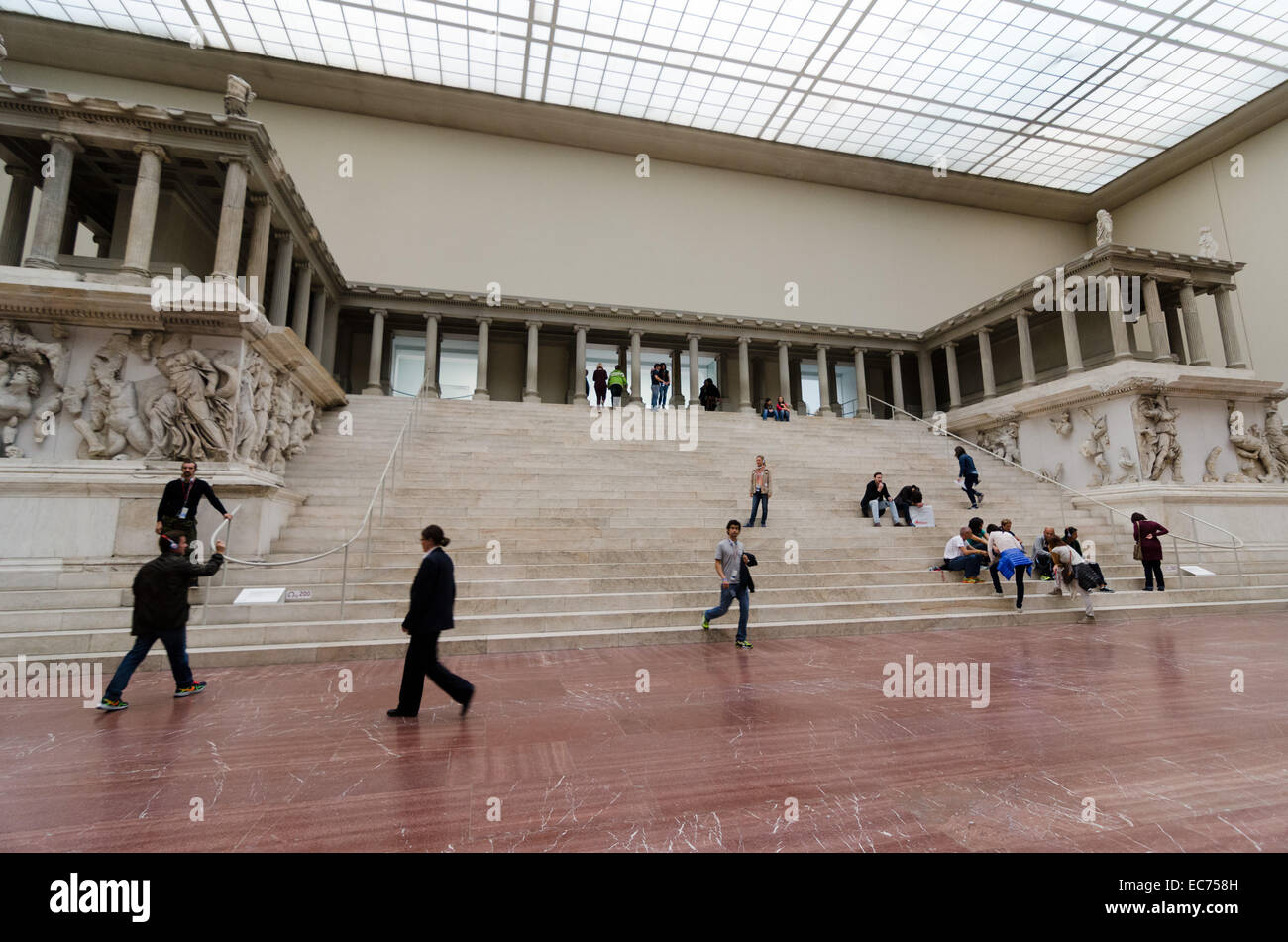 BERLIN, GERMANY - SEPTEMBER 28: The western side of the Pergamon Altar ...
