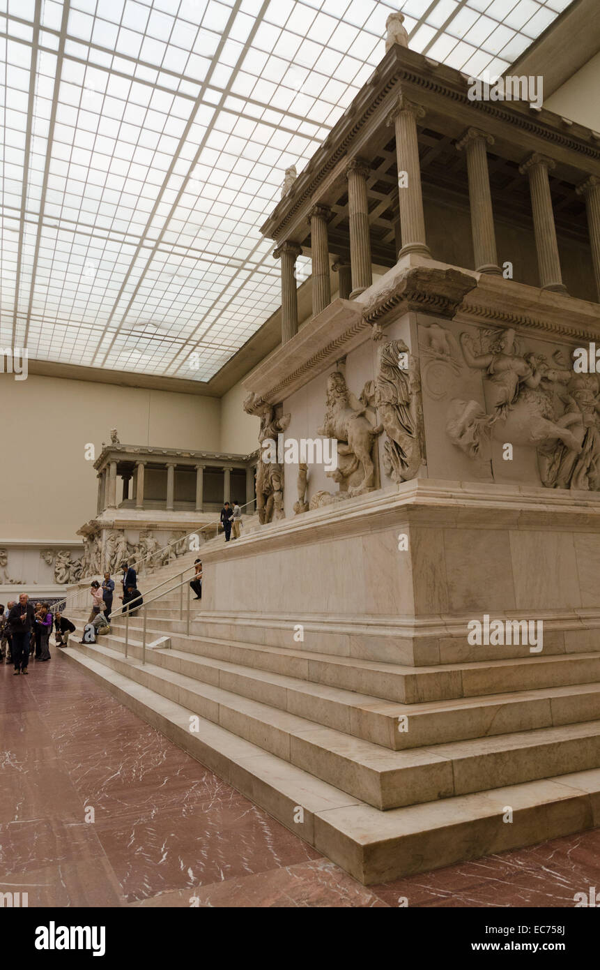 BERLIN, GERMANY - SEPTEMBER 28: The western side of the Pergamon Altar ...