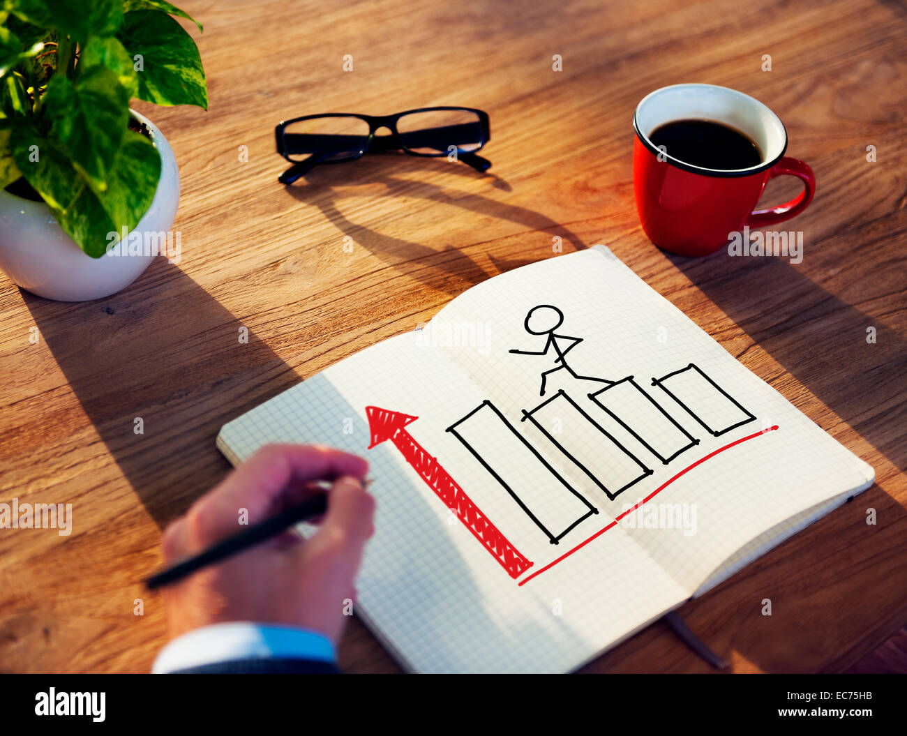 Hand drawing growth graph hi-res stock photography and images - Alamy