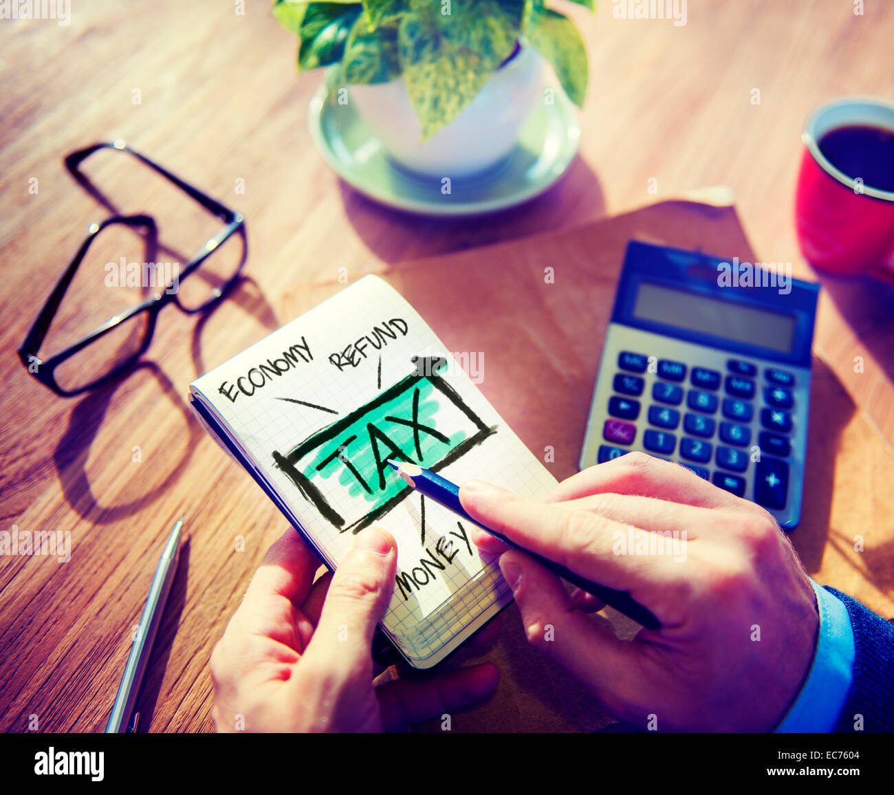 Businessman Tax Economy Refund Money Concept Stock Photo - Alamy