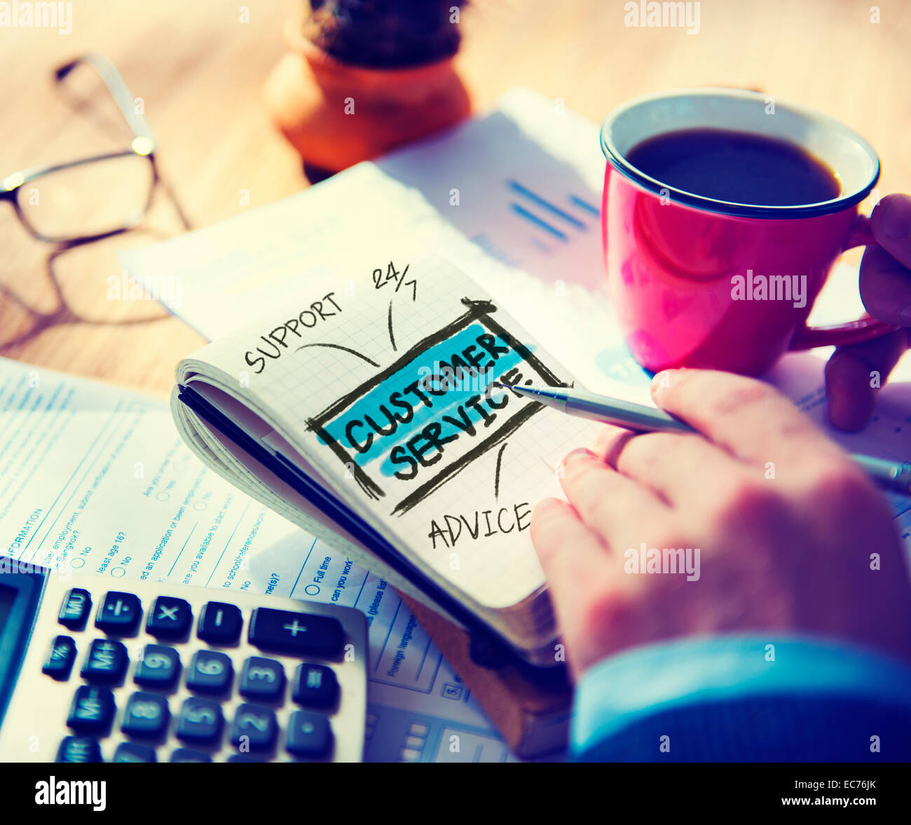 Customer Service Support Office Working Businessman Accounting Concept ...