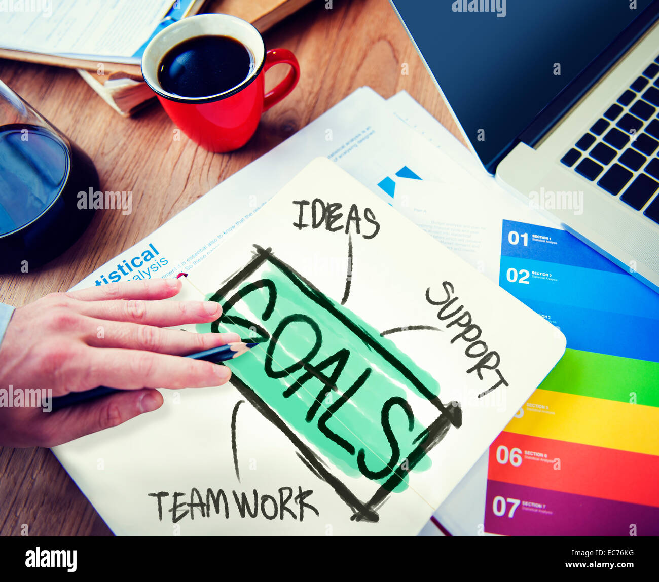 Businessman Notepad Goals Ideas Support Teamwork Concept Stock Photo ...