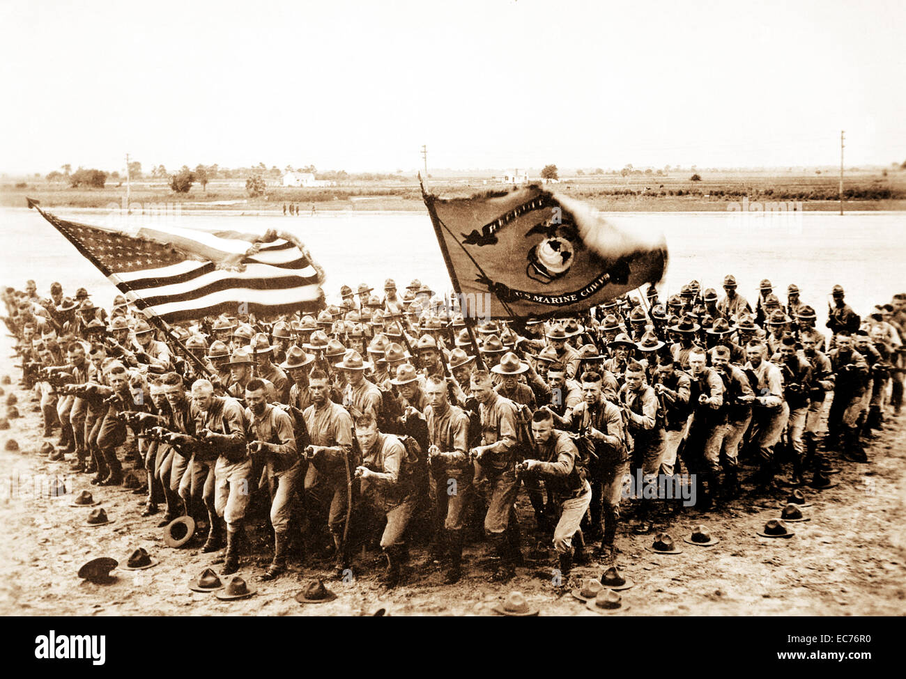 "First to Fight." A group of U.S. Marines. 1918 Stock Photo - Alamy