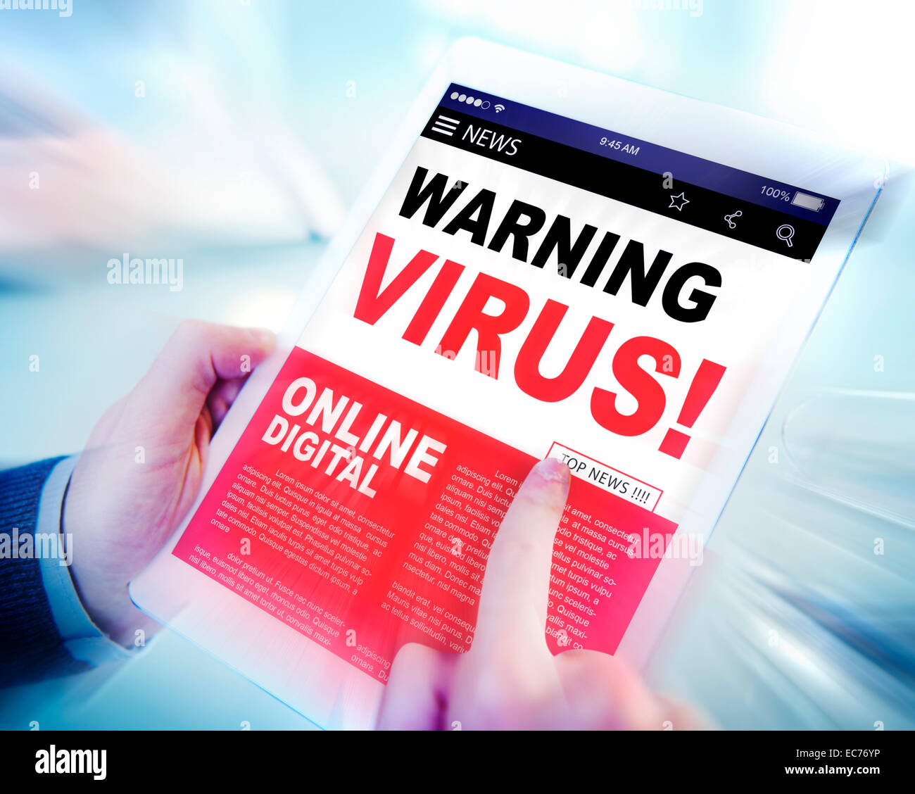 Digital Online Internet Warning Threat Virus Concept Stock Photo - Alamy