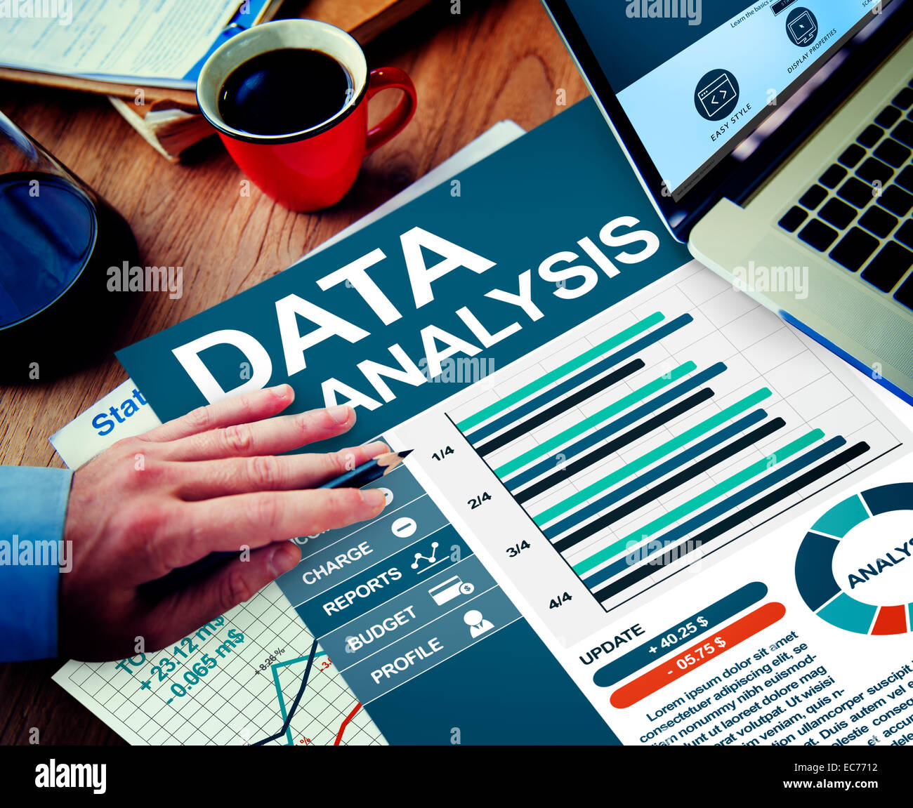 Data Analysis Businessman Calculating Thinking Planning Paperwork ...