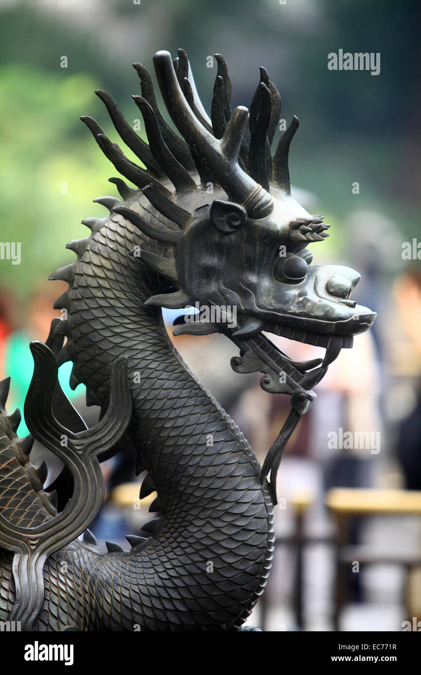 Color vertical picture of a metal head of a Dragon, in China Stock ...