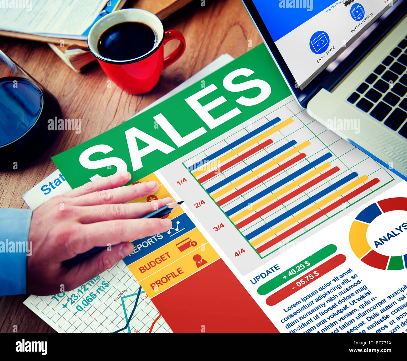 Sales Businessman Working Calculating Thinking Planning Paperwork ...