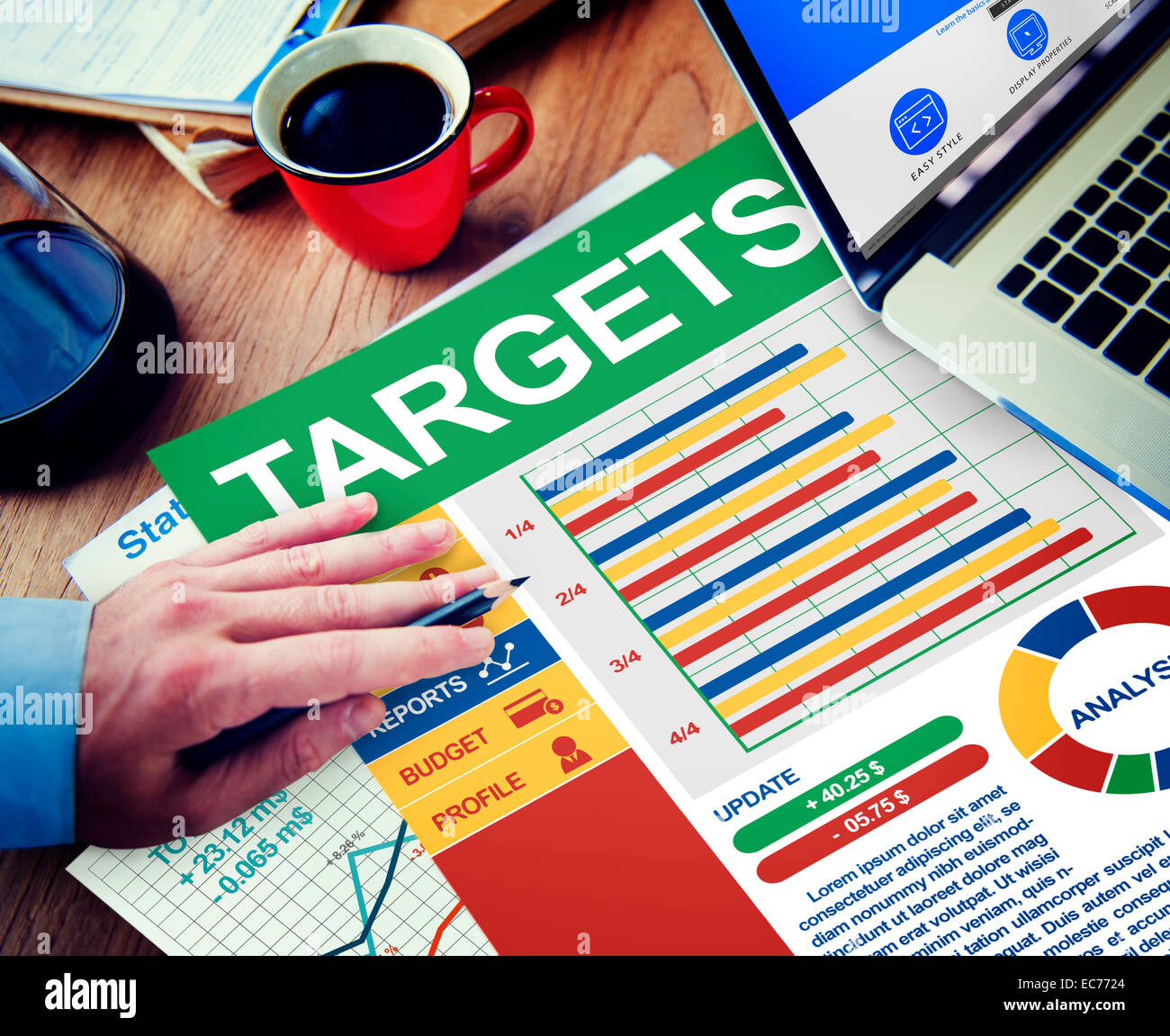 Target Businessman Working Calculating Thinking Planning Paperwork ...