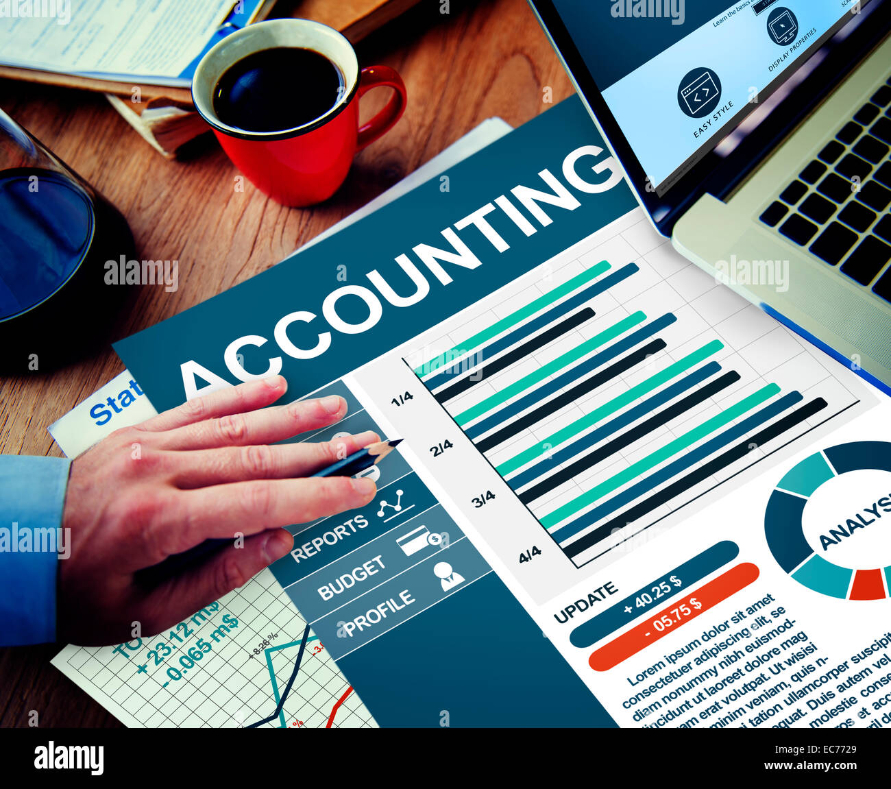 Accounting Businessman Working Calculating Thinking Planning Paperwork ...