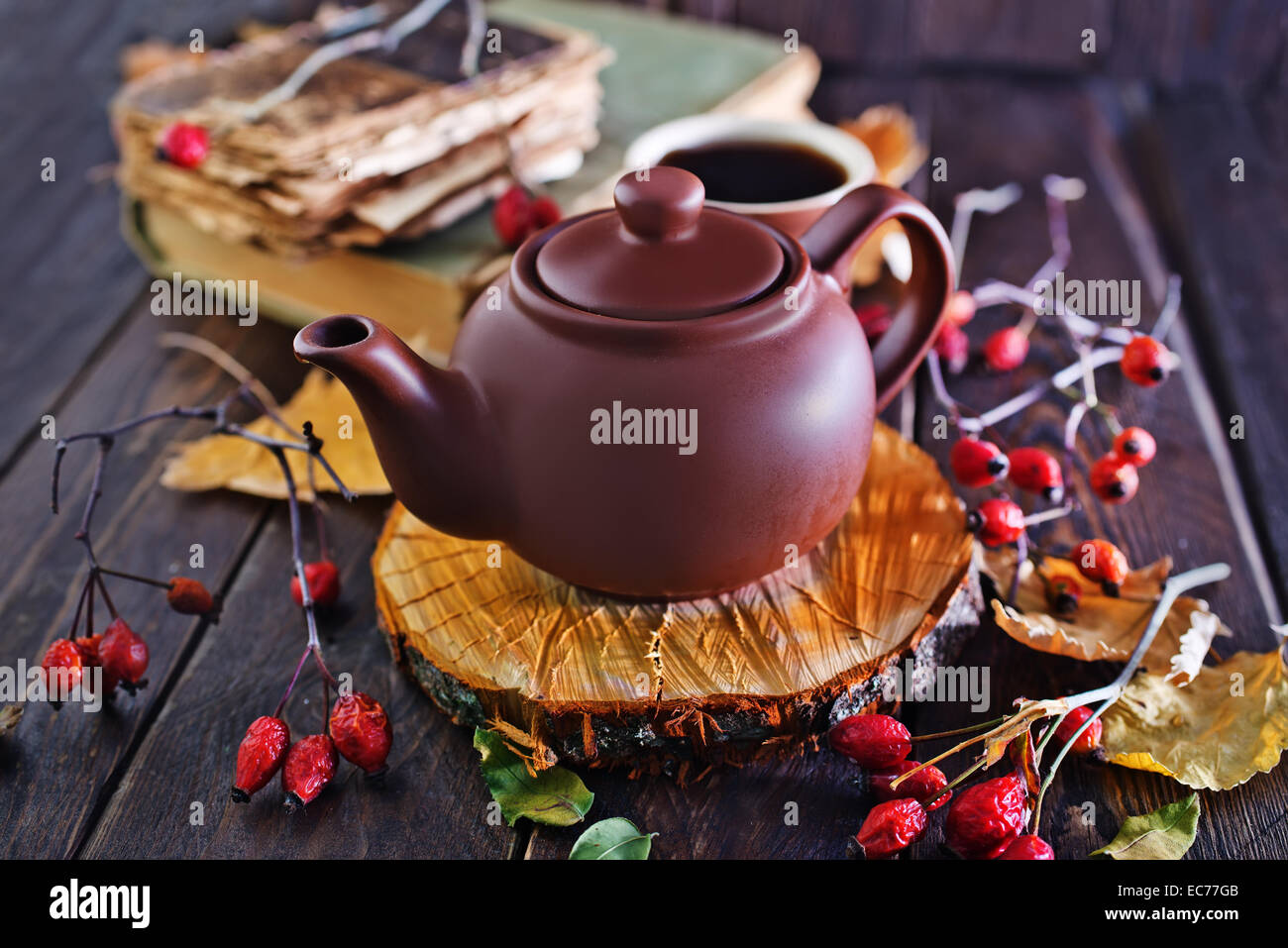 Teapot and peppermint tea in a tea glass hi-res stock photography and ...