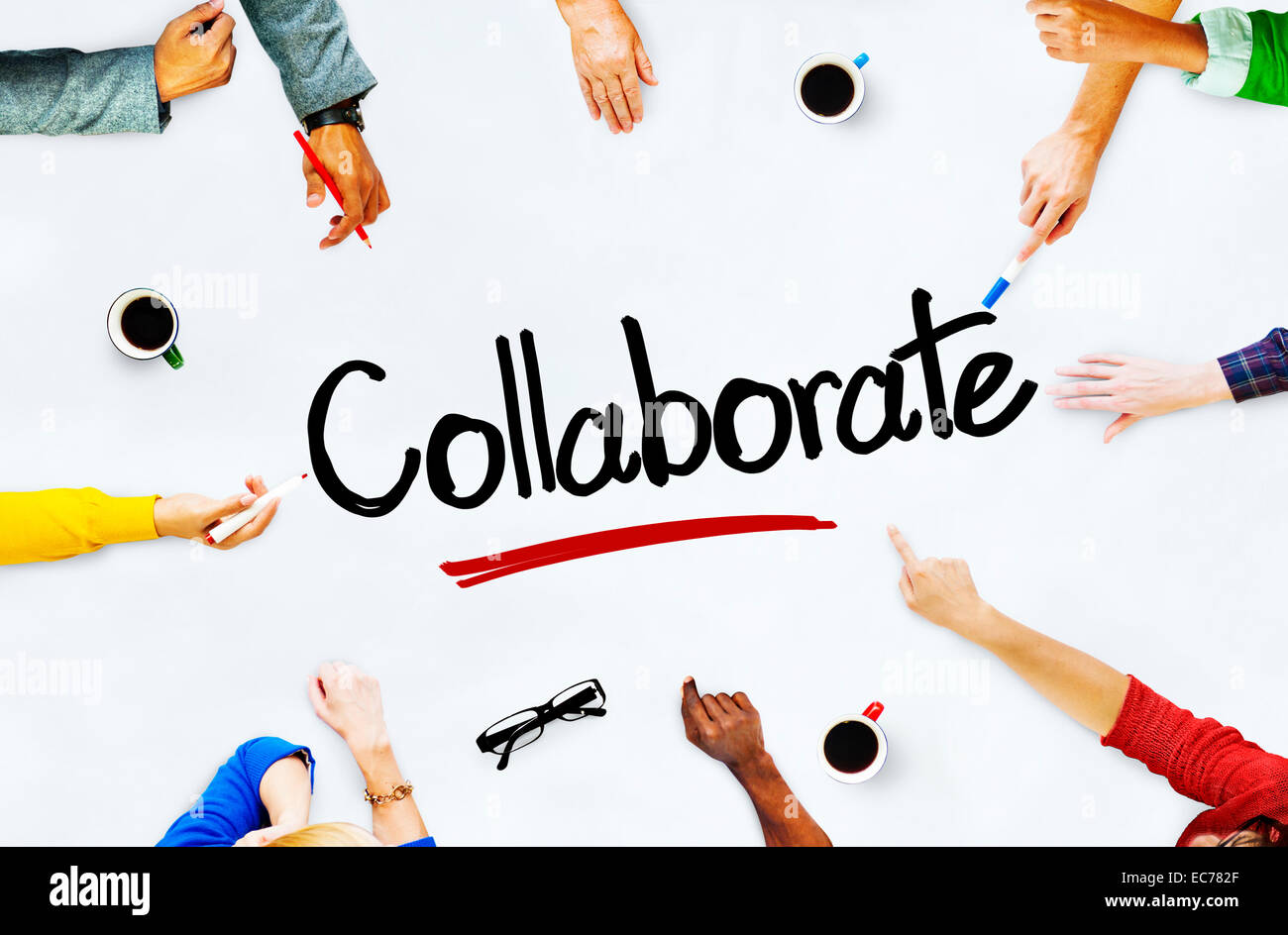 Multi-Ethnic Group of People and Collaboration Concepts Stock Photo - Alamy