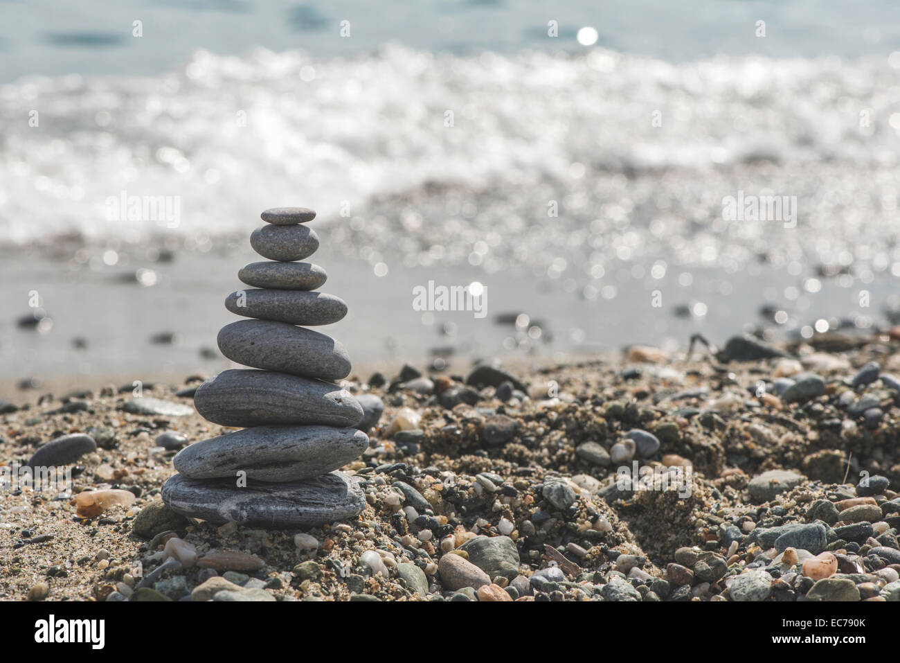 Stacked sea stones Stock Photo - Alamy