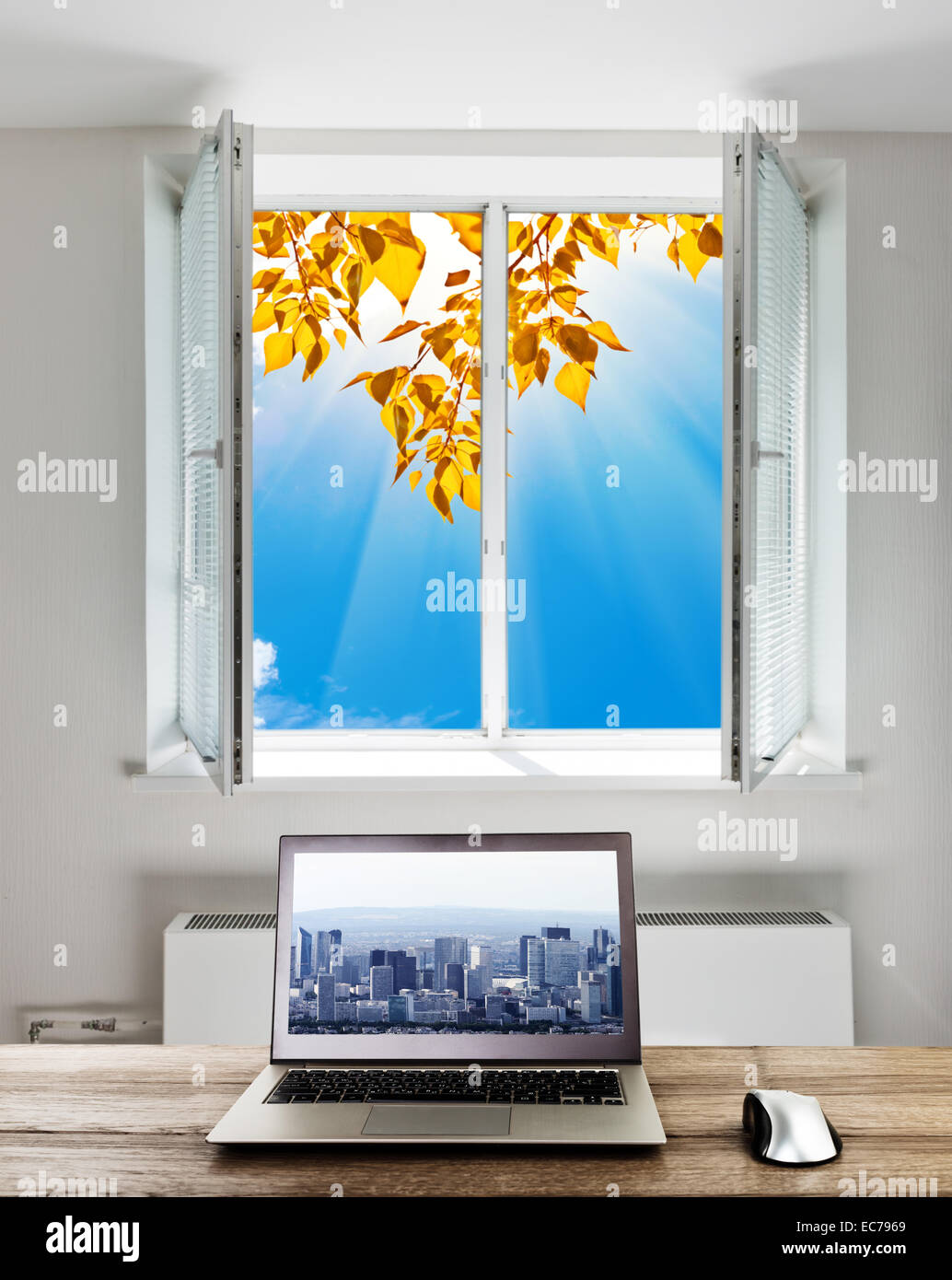Office workplace with computer Stock Photo - Alamy