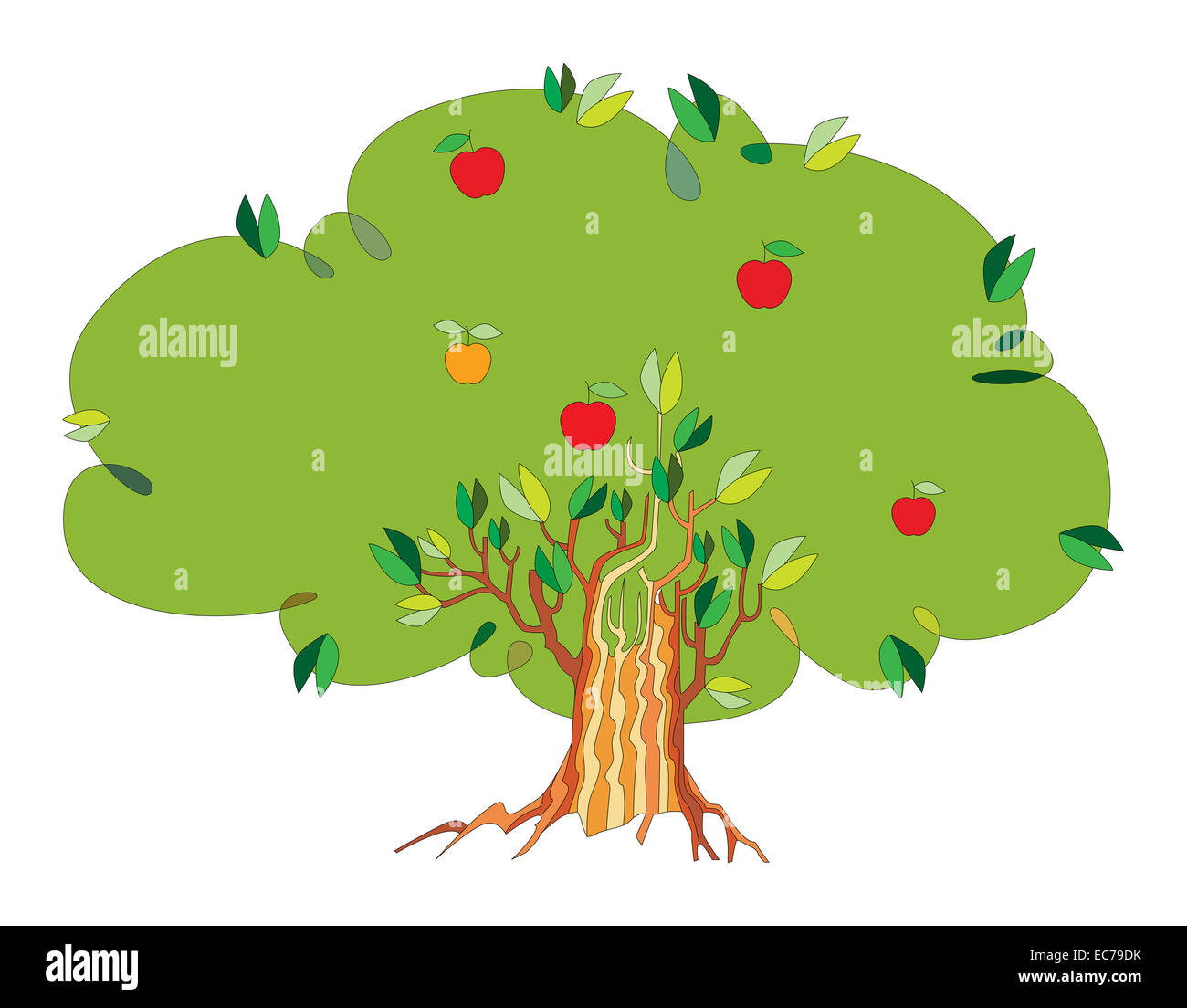 Apple tree cartoon hi-res stock photography and images - Alamy