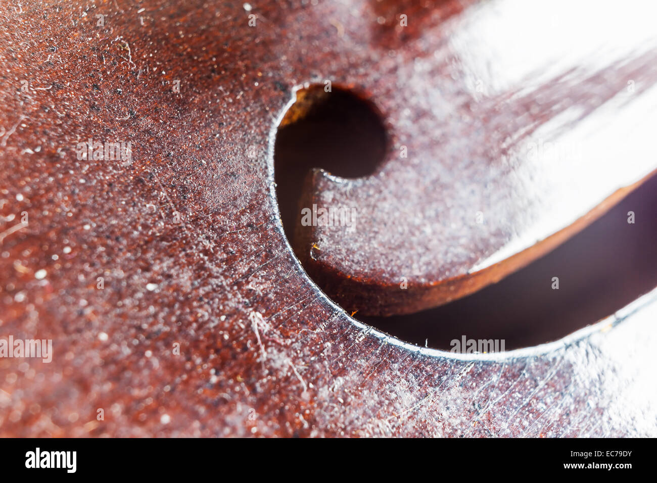 Details of an old violin, macro view on f hole Stock Photo - Alamy