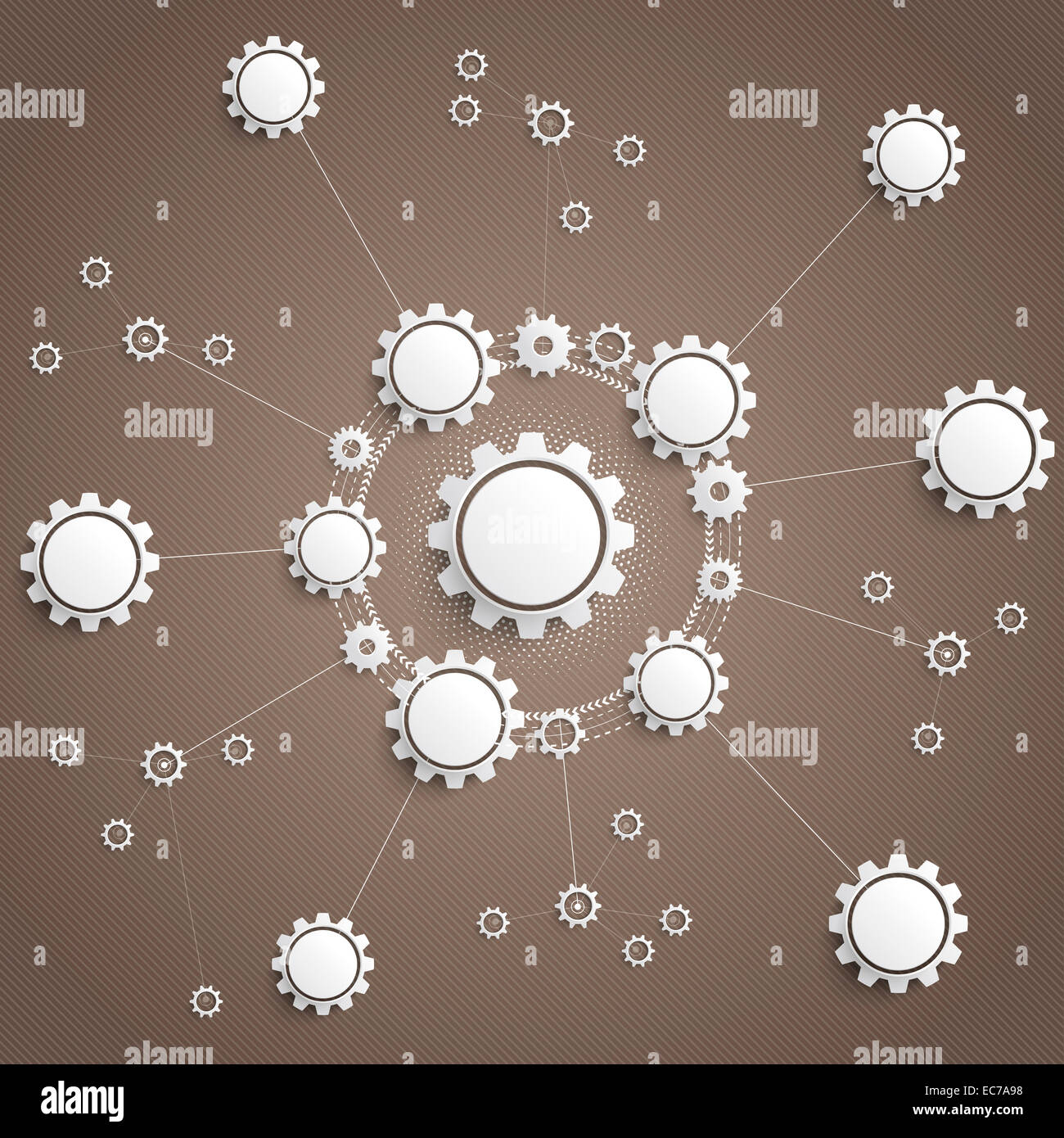 Connected gears, vector illustration Stock Photo - Alamy