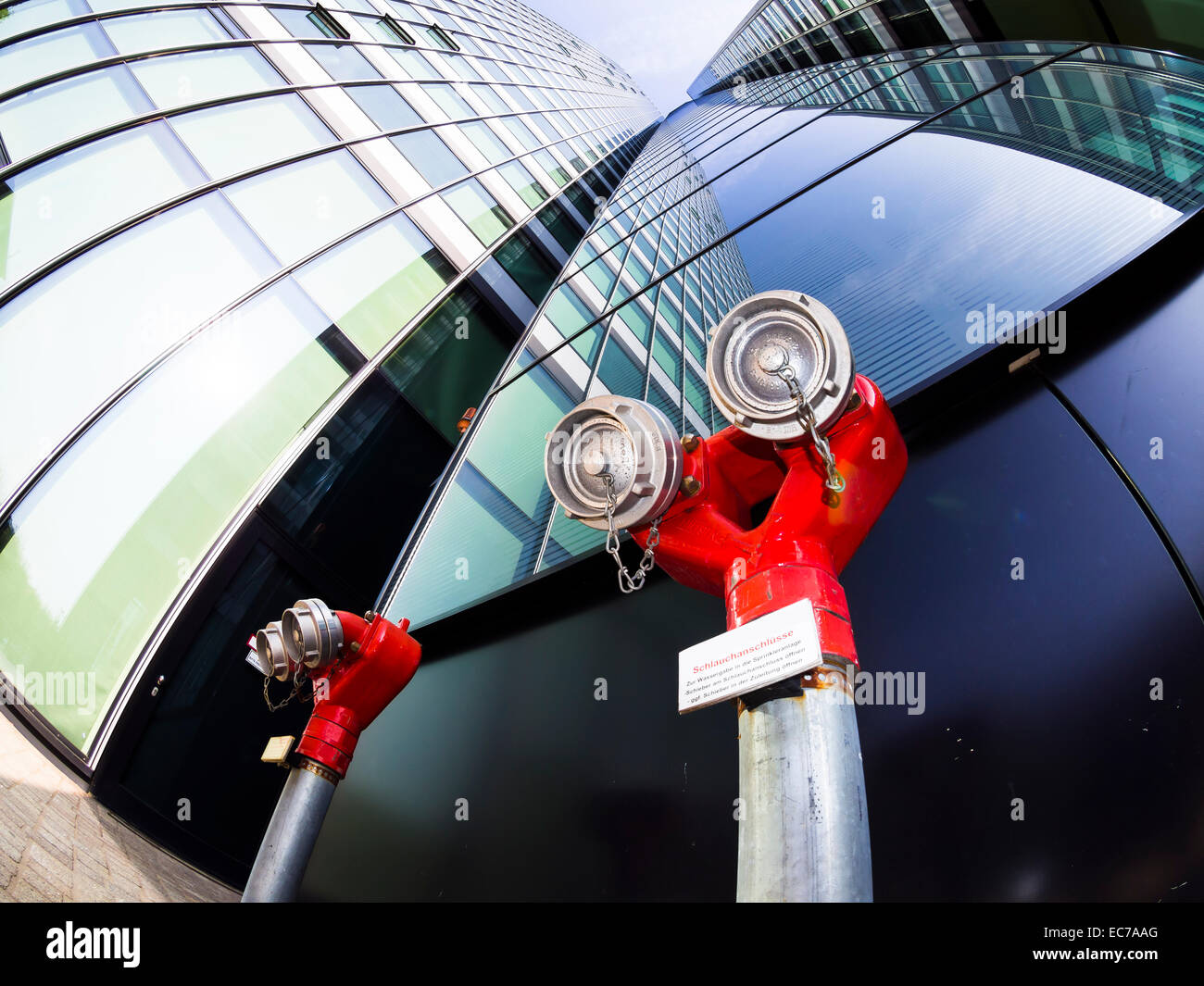 Germany, Hesse, Frankfurt, Hydrants in front of City-Haus Stock Photo ...