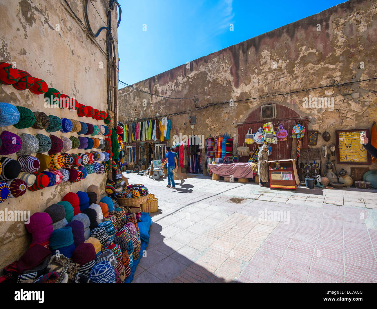 Africa, Morocco, Essaouira, Old Town, City wall Bani Antar and bazaar ...